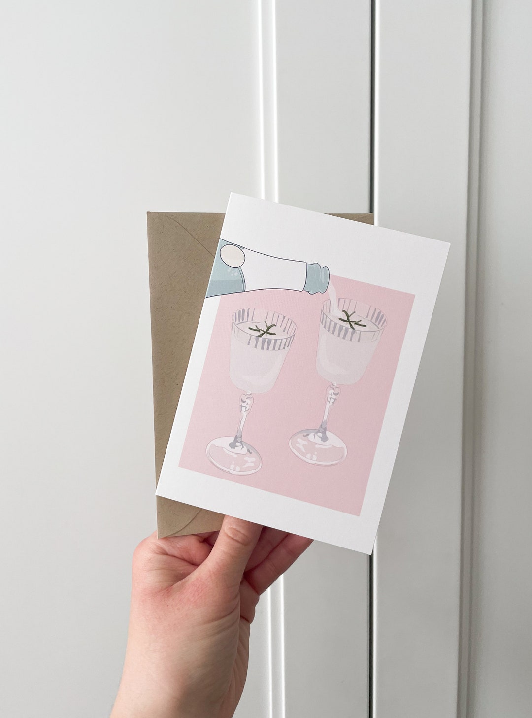 Celebration Card, Champagne Birthday Card, Wedding Card, Champagne ...