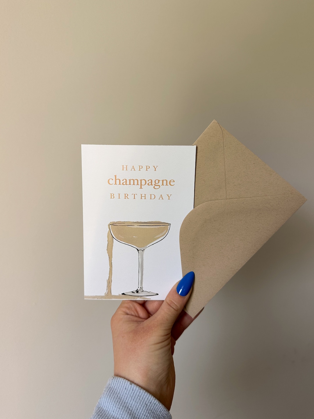 Champagne Birthday Card, Celebration Card, Champagne Lover, Happy ...