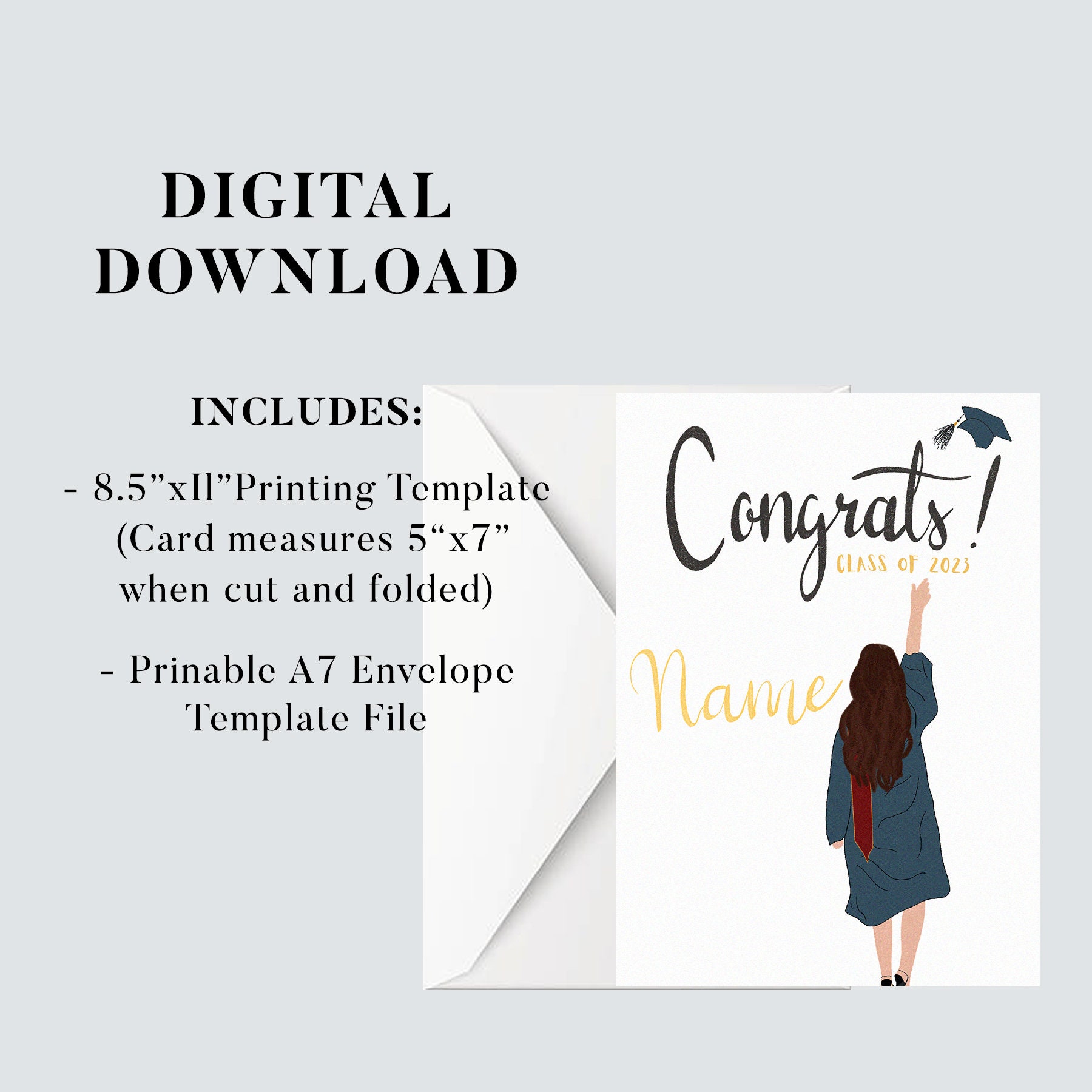 PRINTABLE Custom Graduation Card Congrats Grad 2023 - Etsy Canada