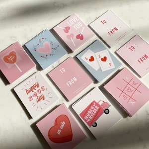 Mini Valentine's Day Cards, Valentine's Pack, Set of 8 or 16, Love ...