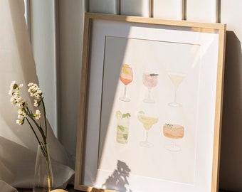 Vodka Soda Groovy Typography Cocktail Art Print, Colourful Liquor Drink ...