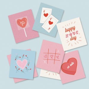 Mini Valentine's Day Cards, Valentine's Pack, Set of 8 or 16, Love ...