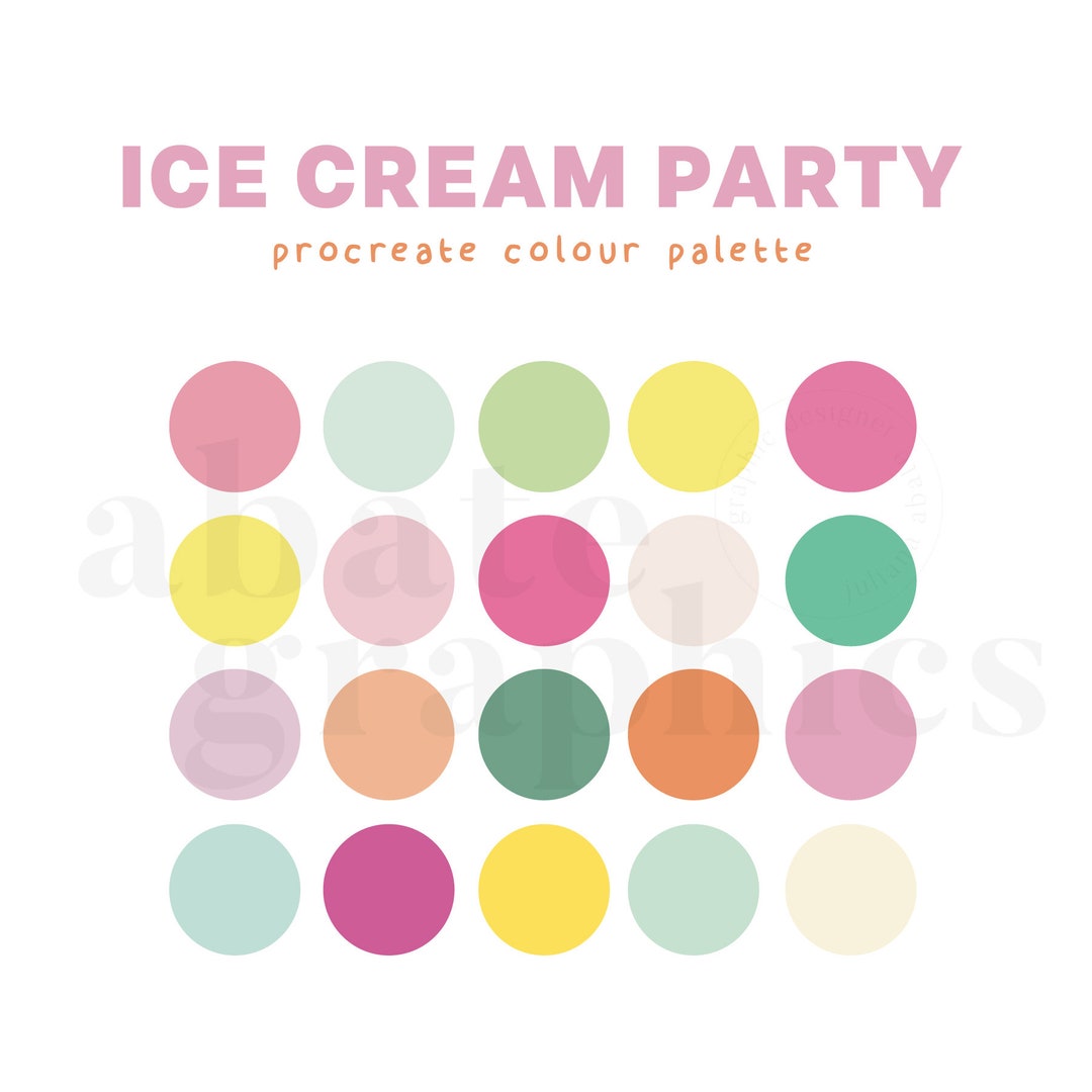 Ice Cream Party Procreate Swatches, Colour Palette Digital Download ...
