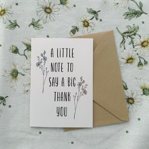 Little Note for Big Thank You, Thank You Card, Greeting Card, Note ...