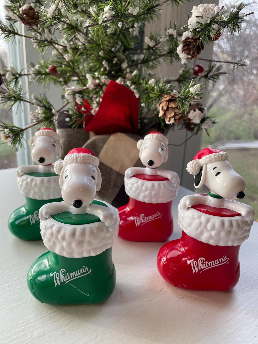 Cute Set of 4 Snoopy Whitman Candy Holders - Etsy