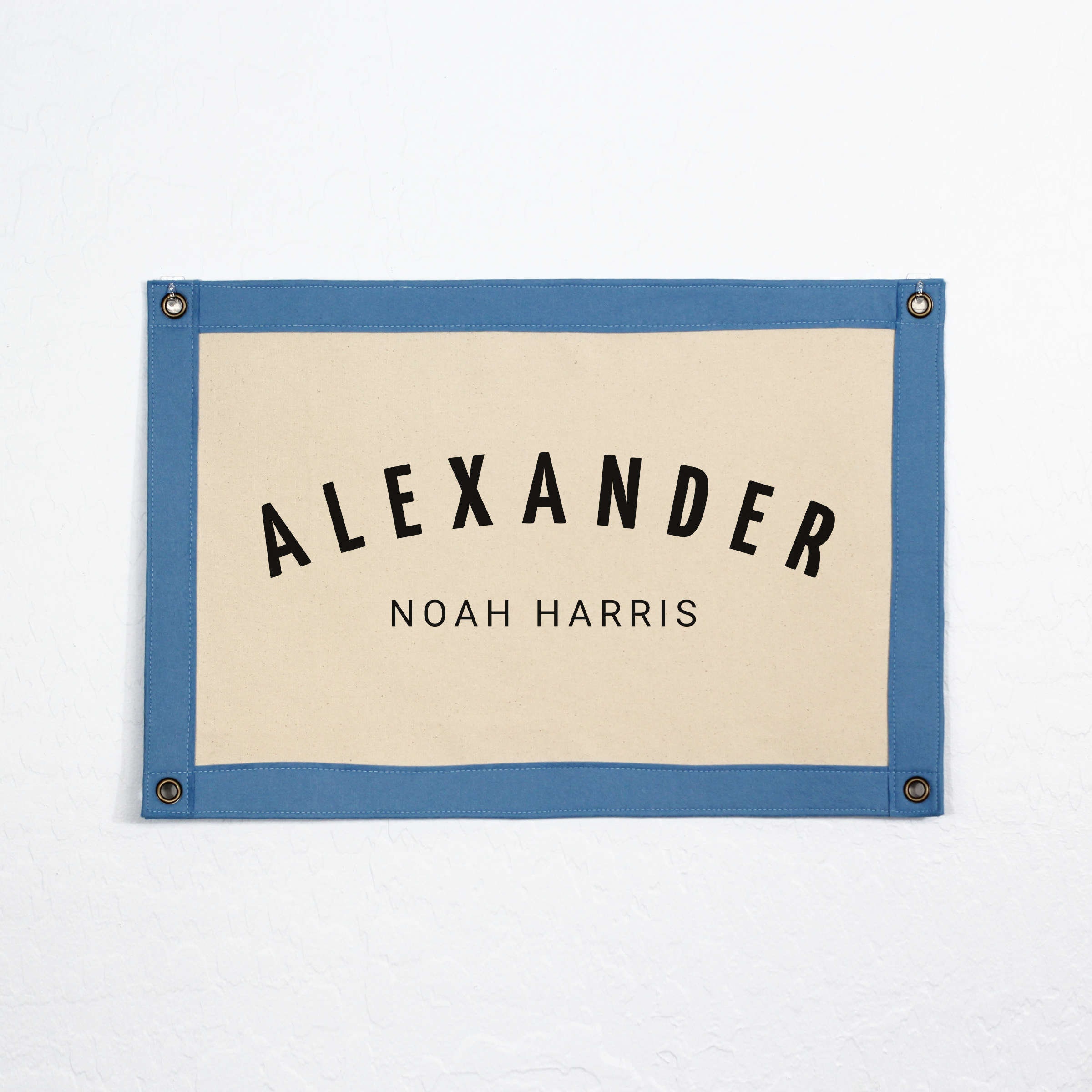 Canvas Flag Banner Custom Name Sign With Felt Frame - Home Wall Hanging ...
