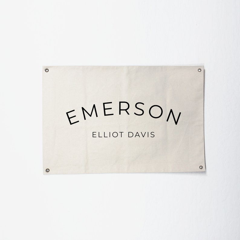 Canvas Flag Banner Custom Name Sign - Nursery Wall Hanging Decor - Etsy