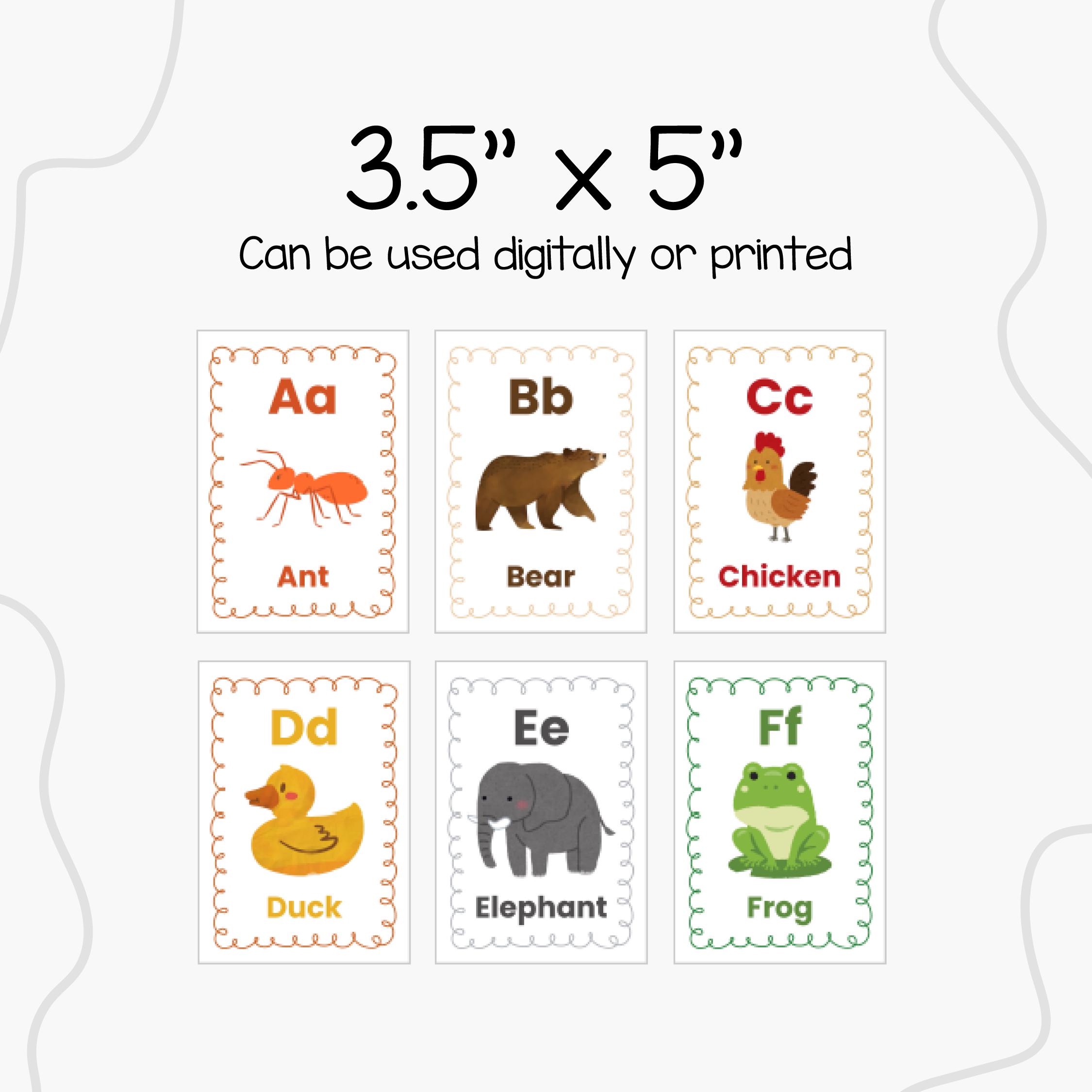A-Z Animal Flashcards, Printable Flashcards, Preschool Flashcards ...