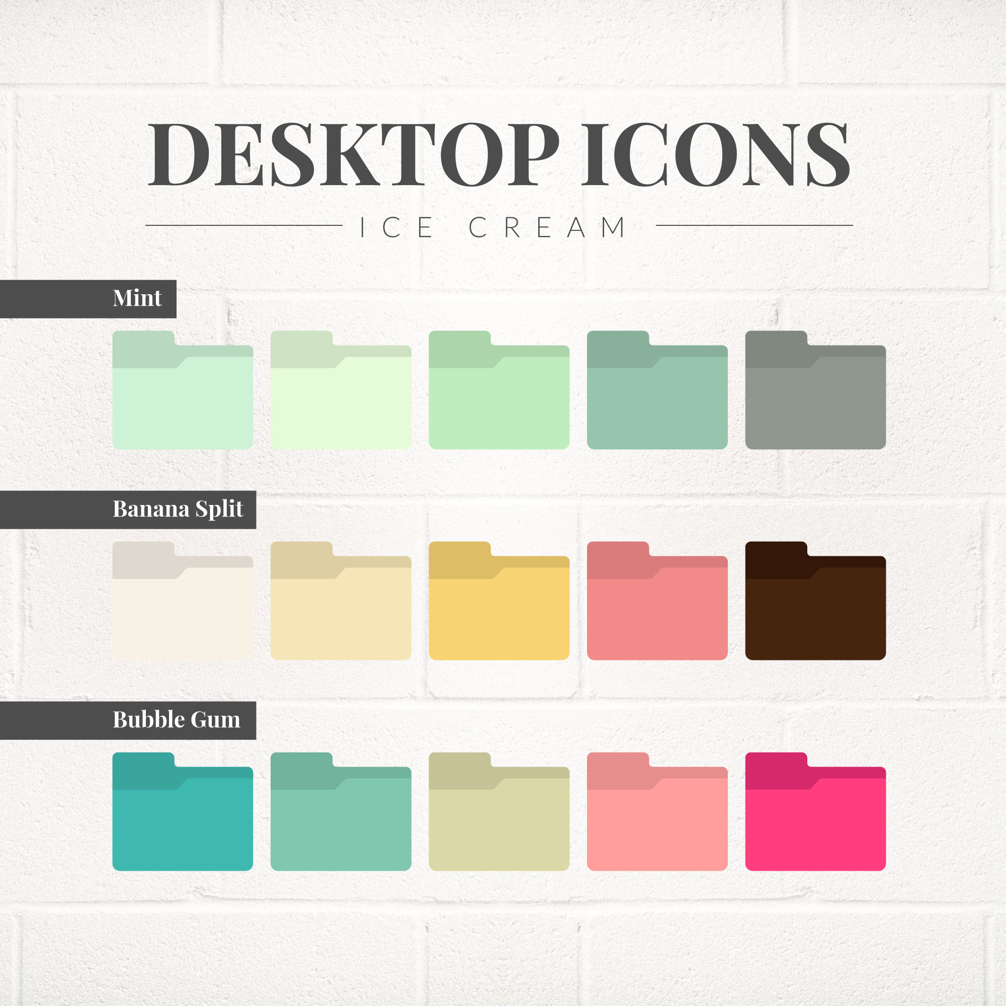 15 Desktop Folder Icons | Ice Cream Collection, Windows/mac, Organizing ...