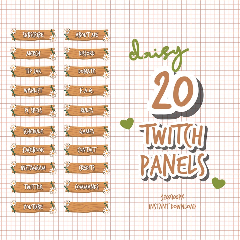 Daisy TWITCH Panels - Etsy