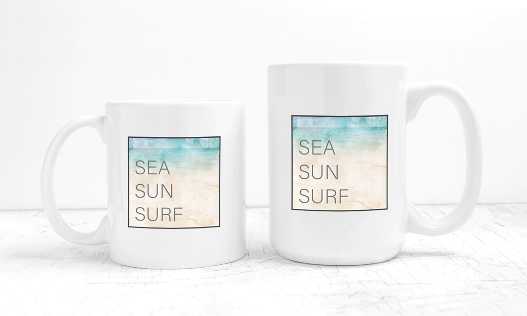 Sea Surf Sand Mug Beach Mug Surfing Gift Vacation Mug - Etsy
