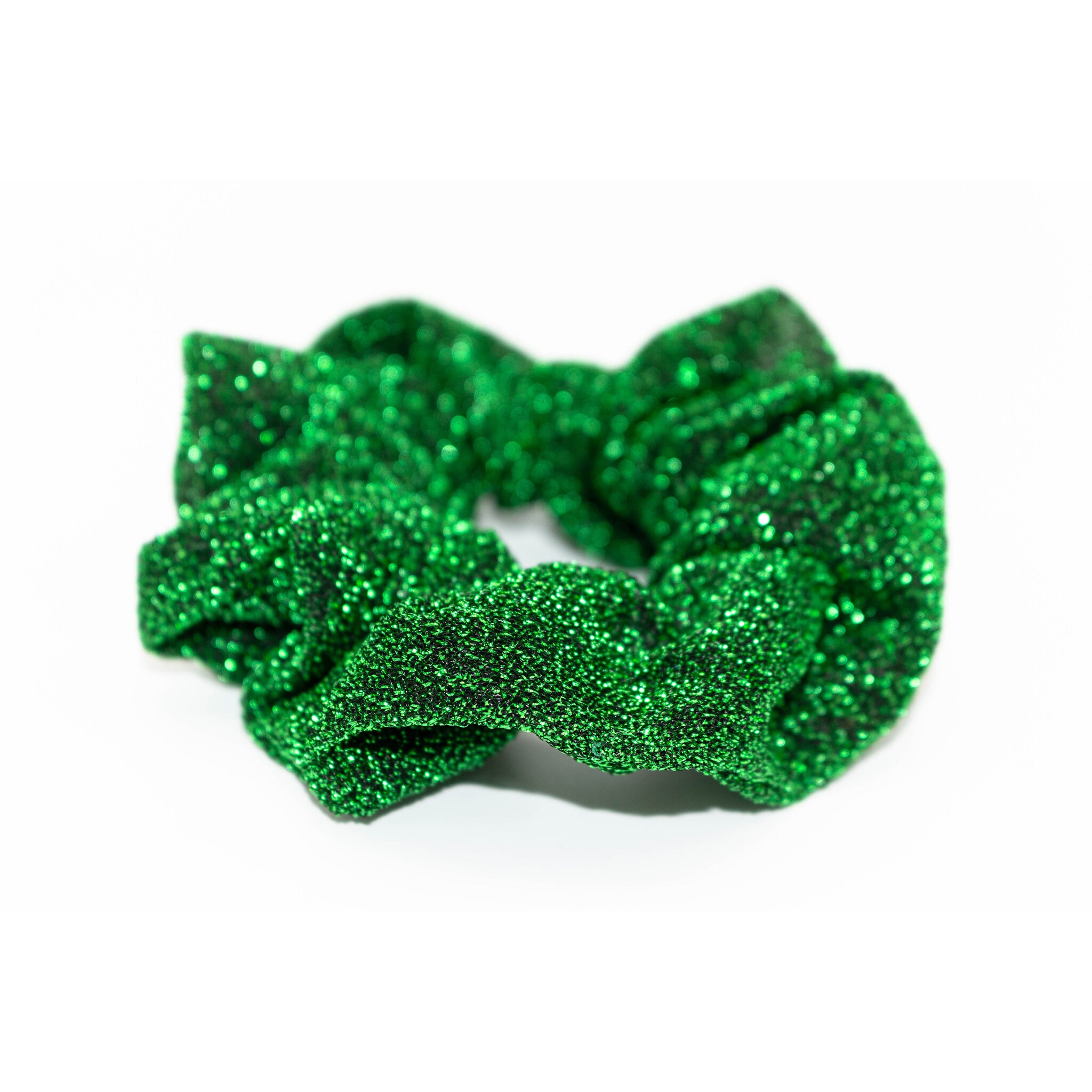 GREEN GLITTER SCRUNCHIE Hair Tie Elastic Band Cute Scrunchie Hair ...