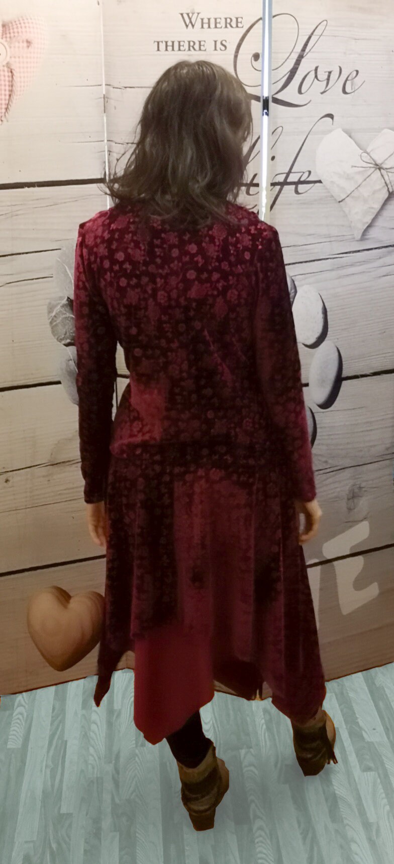 Red Velvet Boho Blouse Burgundy Floral Burnout Velvet Top - Etsy