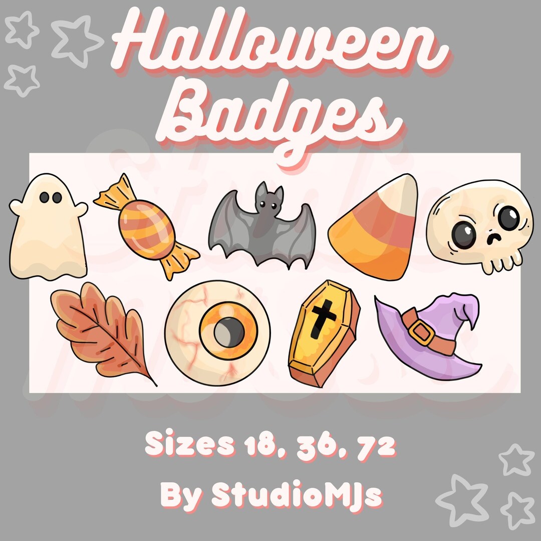 Cute Halloween Fall Twitch Sub Bit Cheer Loyalty Spooky Badges - Etsy
