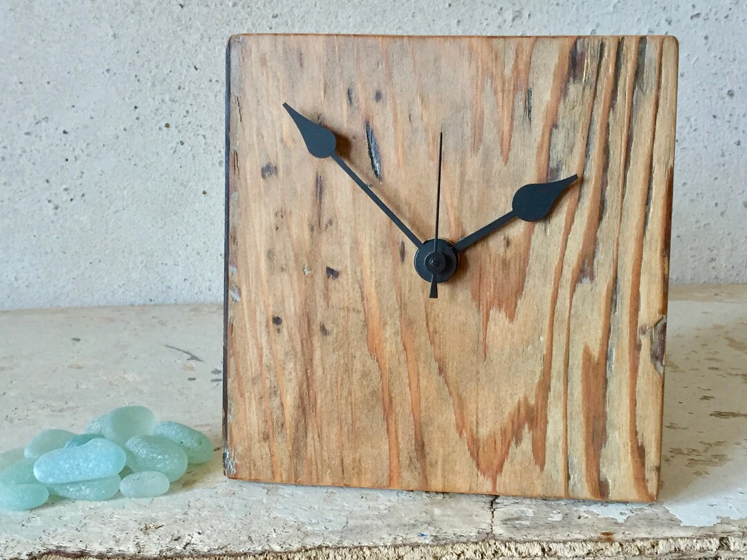 Recycled Wood Clock Recycled Reclaimed Wood Natural - Etsy