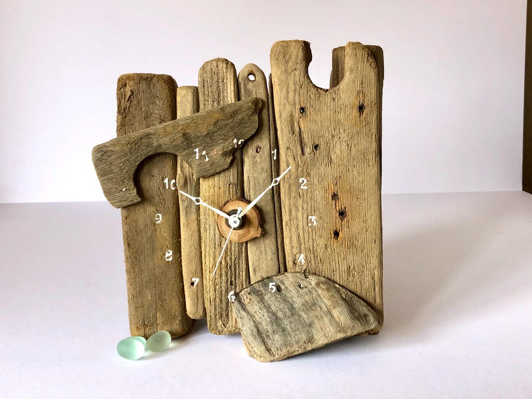 Driftwood Clock, Recycled, Reclaimed, Wood, Driftwood, Natural, Shabby ...
