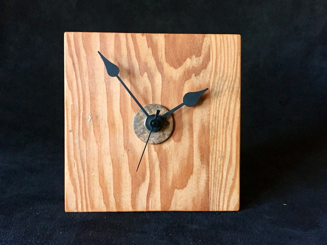 Recycled Wood Clock, Recycled, Reclaimed, Wood,, Natural, Shabby Chic ...