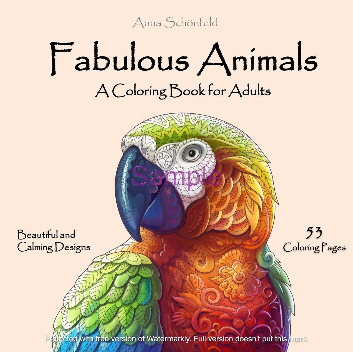 Fabulous Animals Coloring Book for Adults Wildlife Animals - Etsy