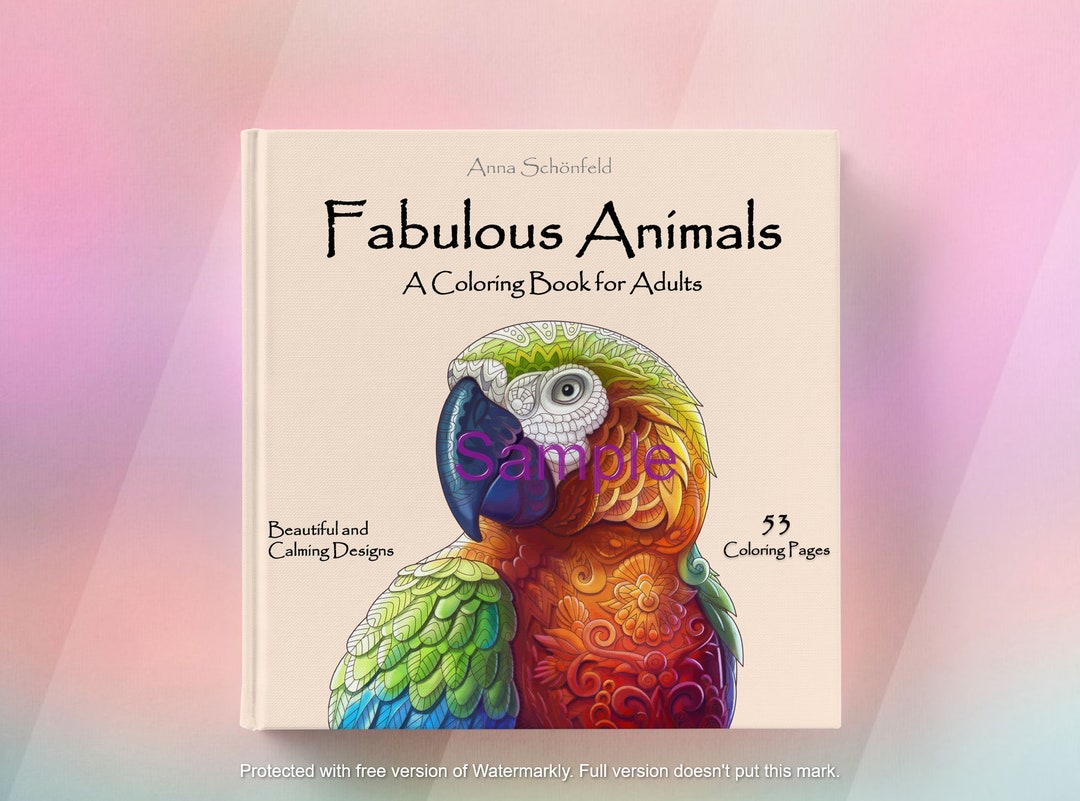 Fabulous Animals Coloring Book for Adults Wildlife Animals Design ...