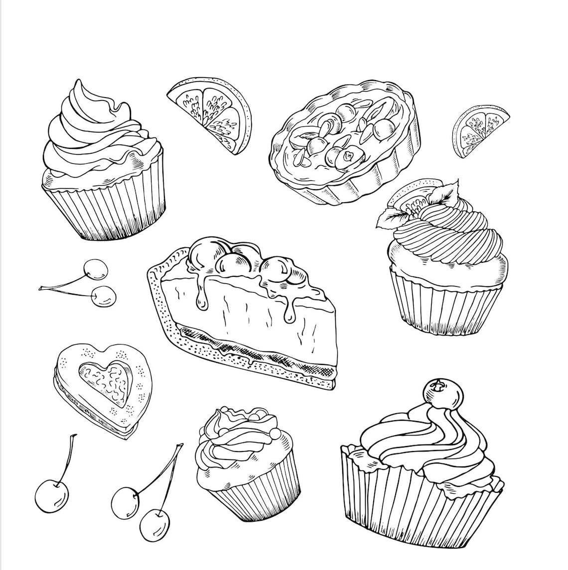 Fabulous Sweets Coloring Book for Adults Eatables Sweets - Etsy