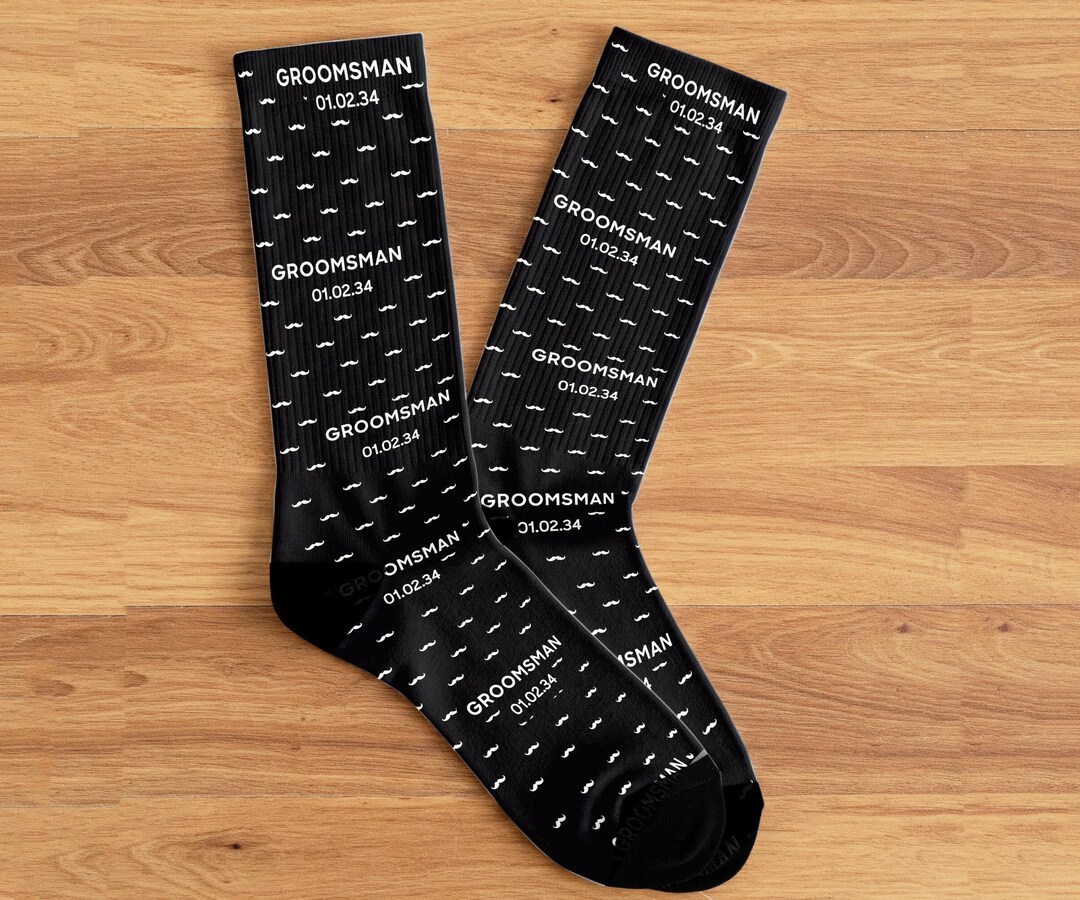 Groomsman Custom Socks - Grooms Man Gift, Groomsmen Personalized Socks ...