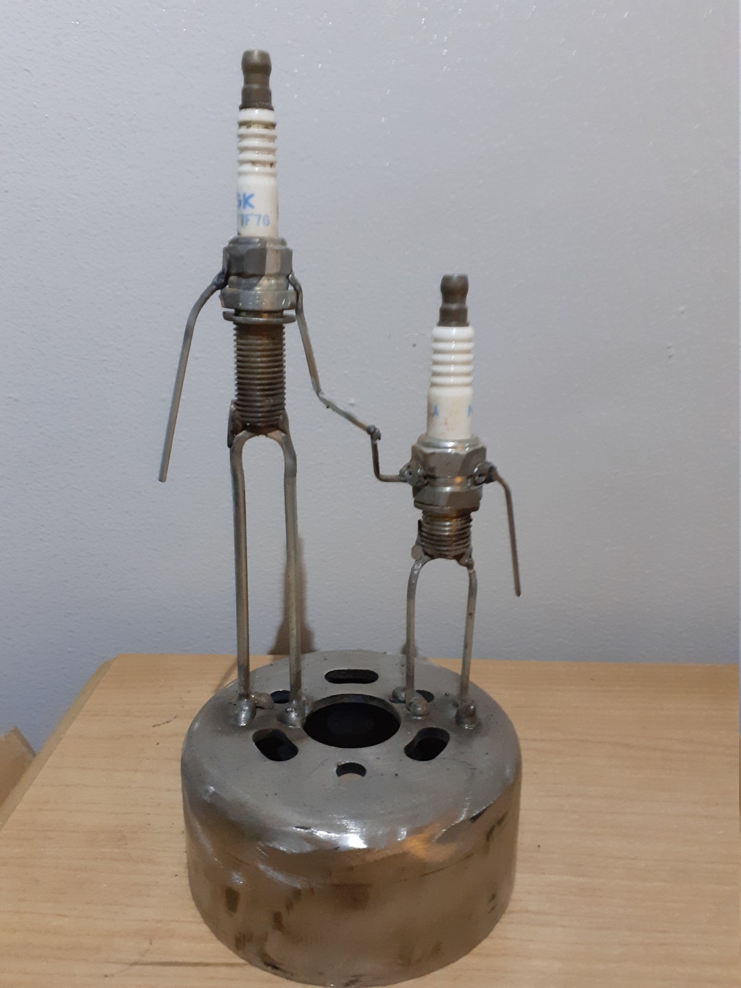Scrap Metal Art . Junk Art Sparkplug Family - Etsy