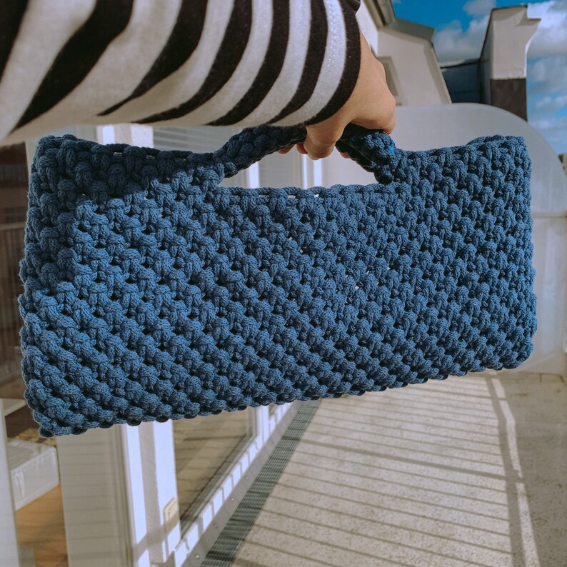 Macrame Bag Pattern Baguette Macrame Bag 70s Handbag - Etsy