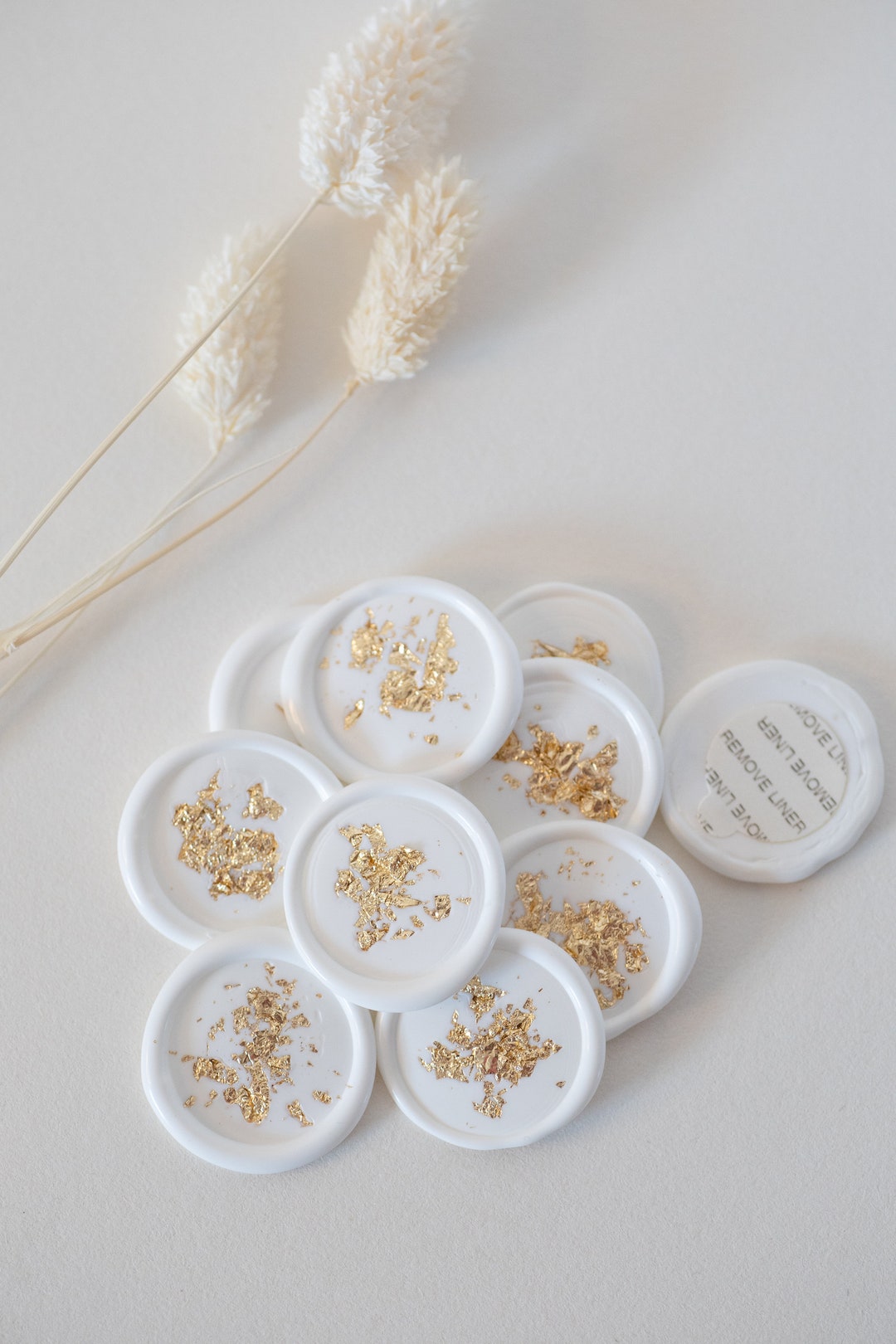25 Self-adhesive Wax Seals With Gold Leaf Seal Sticker Wedding ...