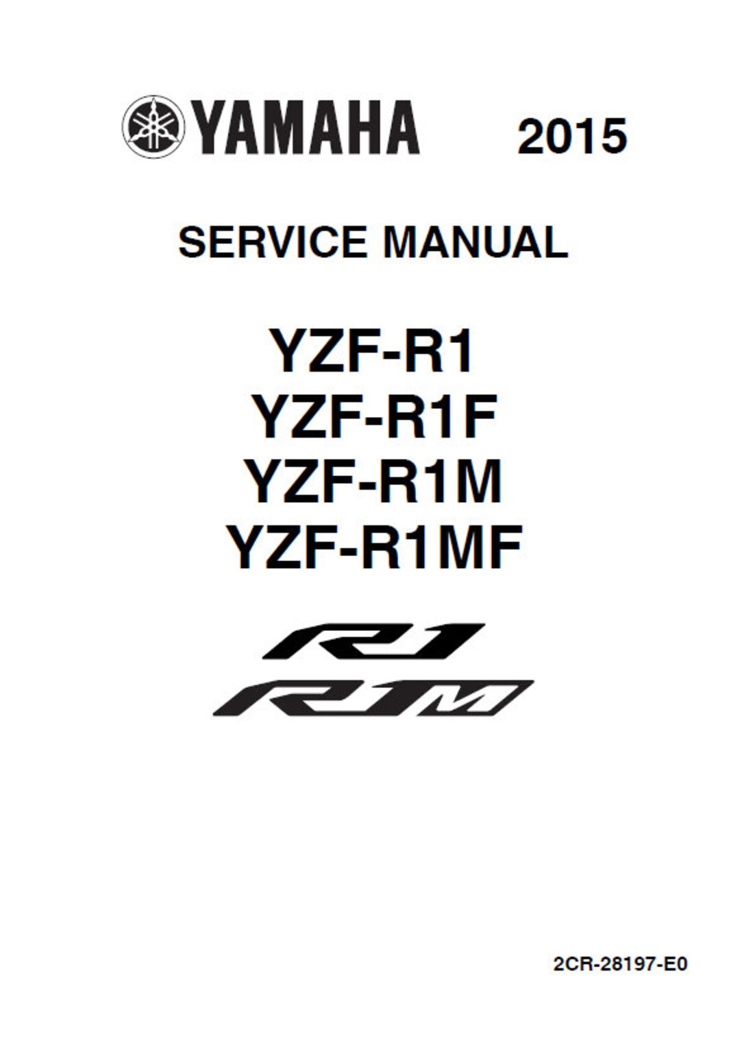 Yamaha YZF-R1 Service Manual - Immediate Download | 2015-2019 | YZF R1 R1F R1M R1MF - Etsy