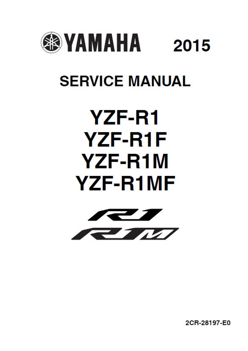 Yamaha YZF-R1 Service Manual - Immediate Download | 2015-2019 | YZF R1 R1F R1M R1MF - Etsy