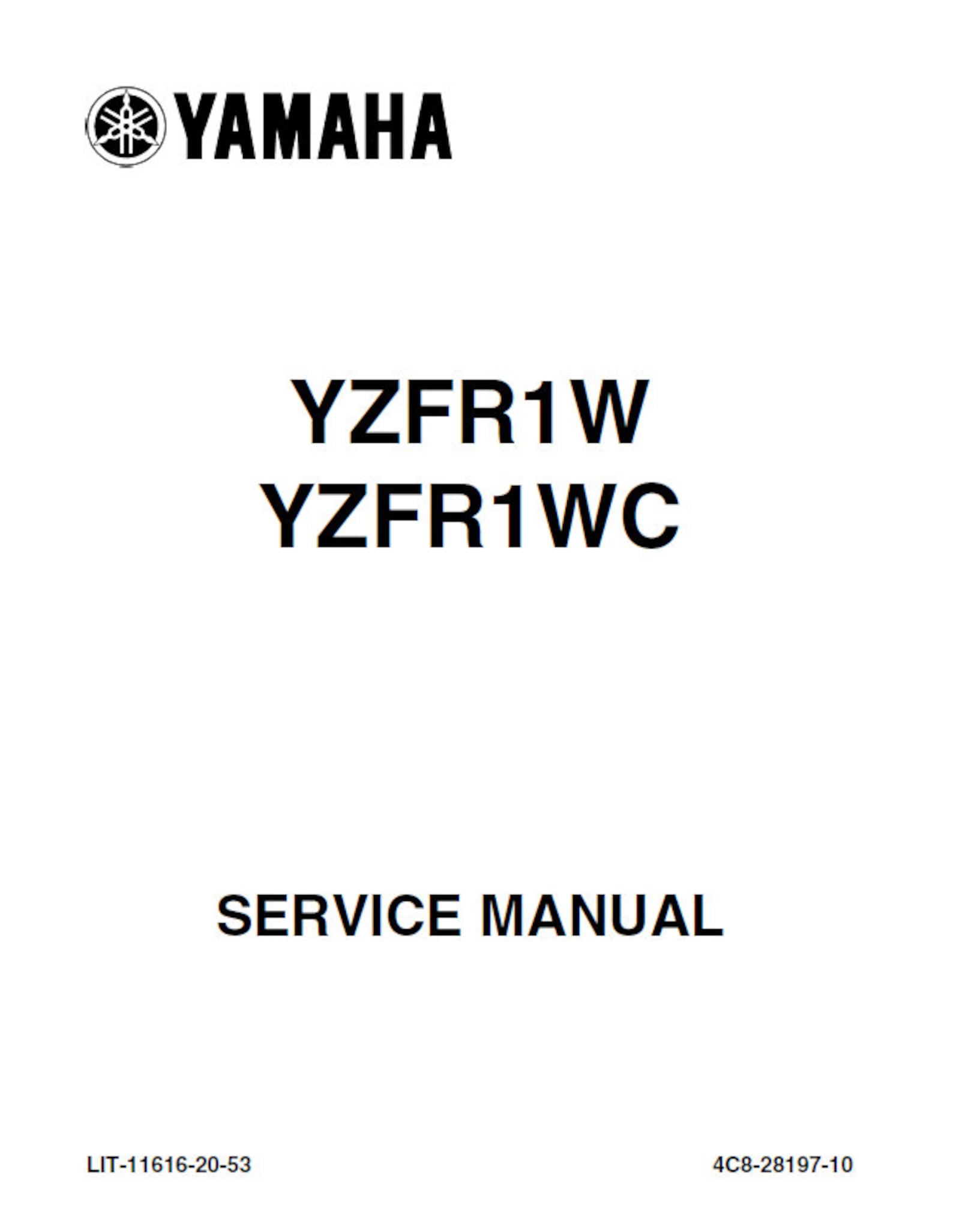 Yamaha YZF-R1 Service Manual | 2007-2008 R1S Motorcycle Repair Guide ...