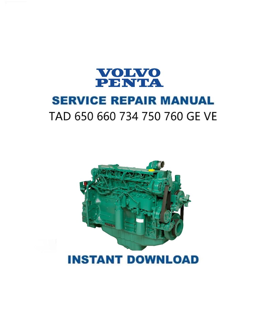 Volvo Penta TAD650-TAD760 Service Manual | TAD 650 660 734 750 760 GE ...