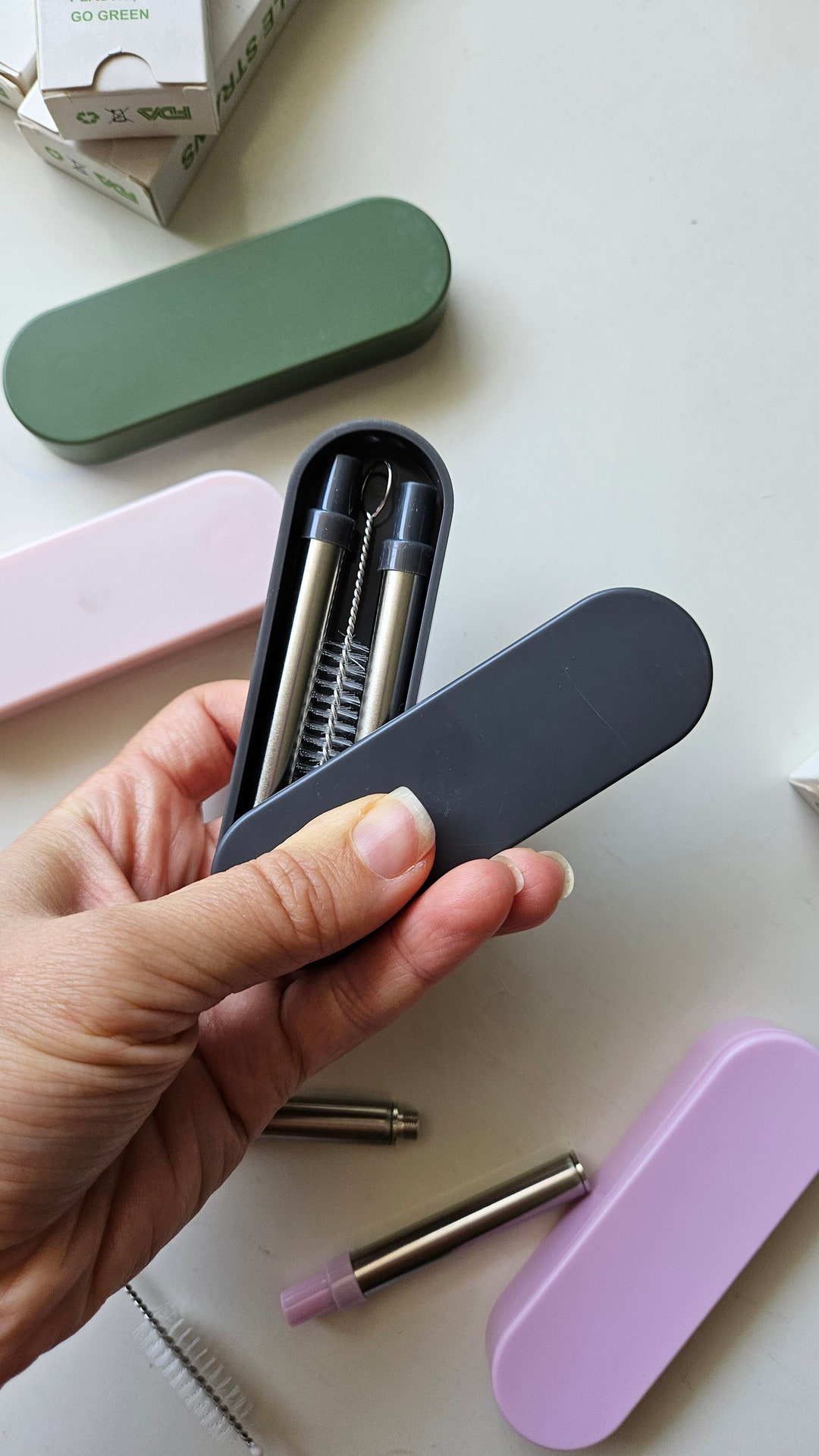 Reusable Stainless-steel Straw, Collapsible Straw, Travel Straw ...