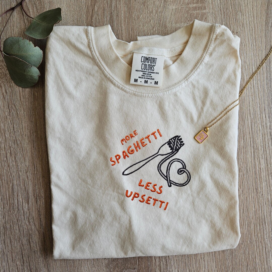 Mom Spaghetti Shirt, Embroidery Pasta Shirt, Funny Silly T-shirt ...