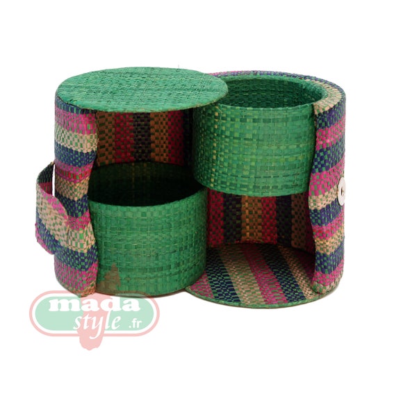 Home & Living Jewelry Storage Storage & Organization small round Raffia ...
