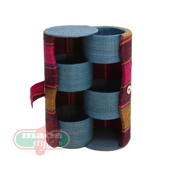 Home & Living Jewelry Storage medium round Raffia jewelry box etna.com.pe