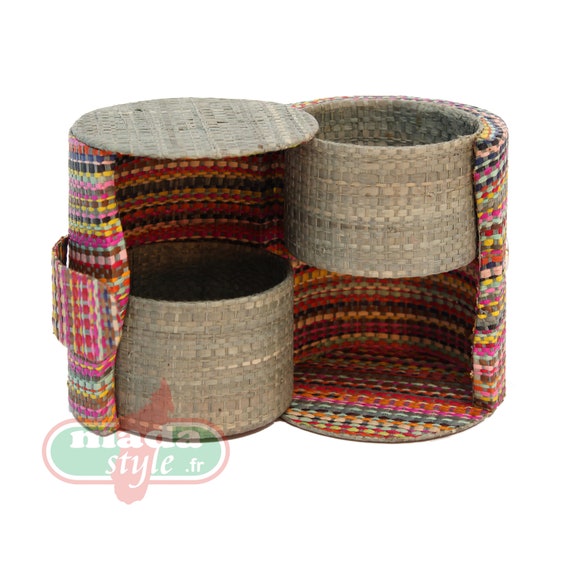 Home & Living Jewelry Storage Storage & Organization small round Raffia ...