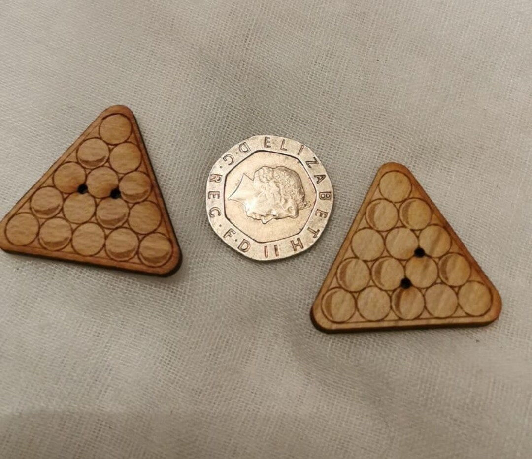 Snooker Triangle Set of 2 Wooden Buttons - Etsy