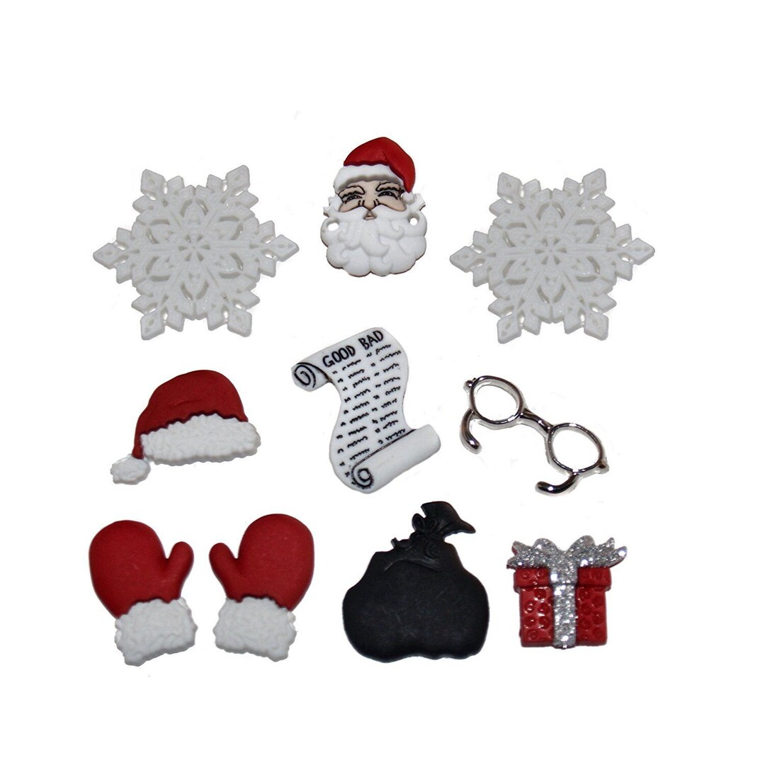 Dress It up Buttons Christmas Waiting for Santa Buttons Card Making ...