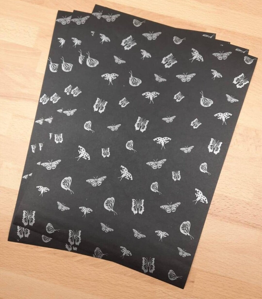 A4 Pack of 10 Backing Sheets Black Backing With Silver - Etsy