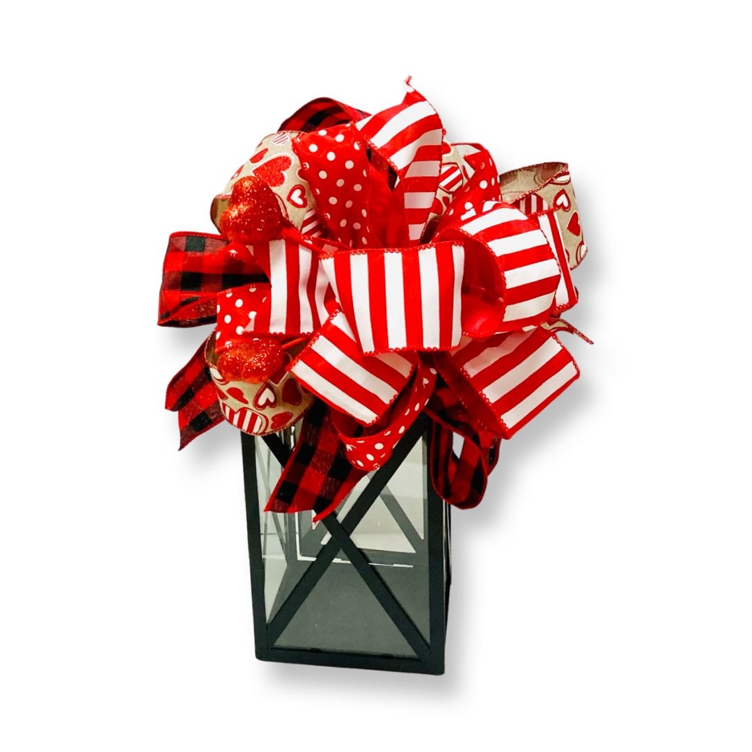 Valentine Bow for Lantern Valentine Heart Bow Valentine Lantern Bow ...