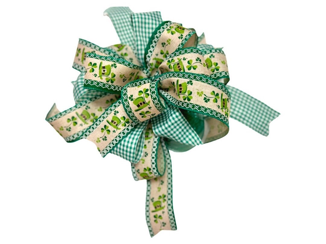 St Patricks Day Mailbox Bow Shamrock Bow for Lantern St Patricks Day ...