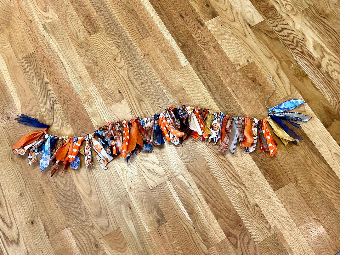 Shabby Chic Rag Garland, Rag Tie Banner, Rag Tie Garland, Rustic ...