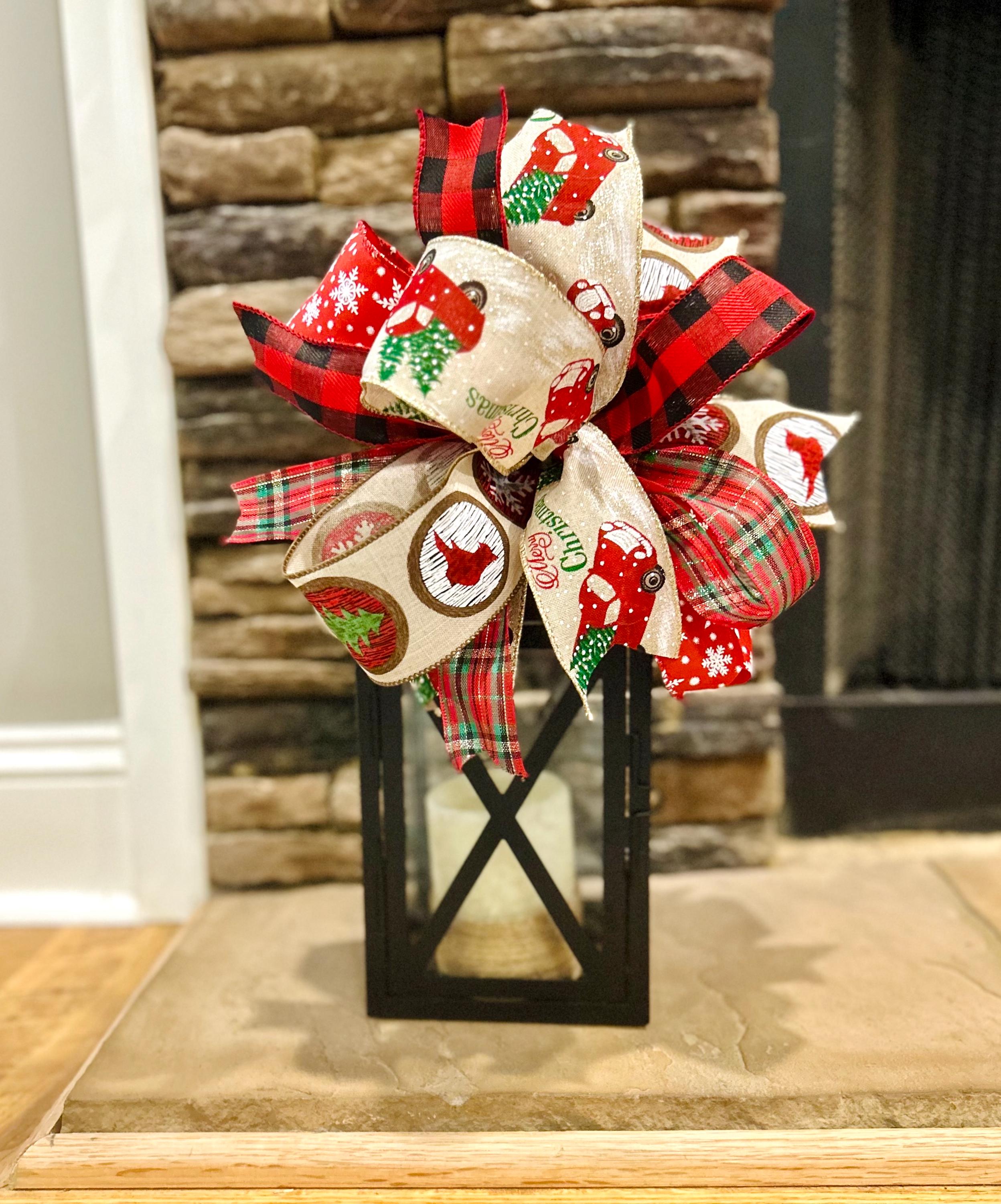 Christmas Mailbox Swag, Holiday Bow Set, Christmas Bows for Presents ...
