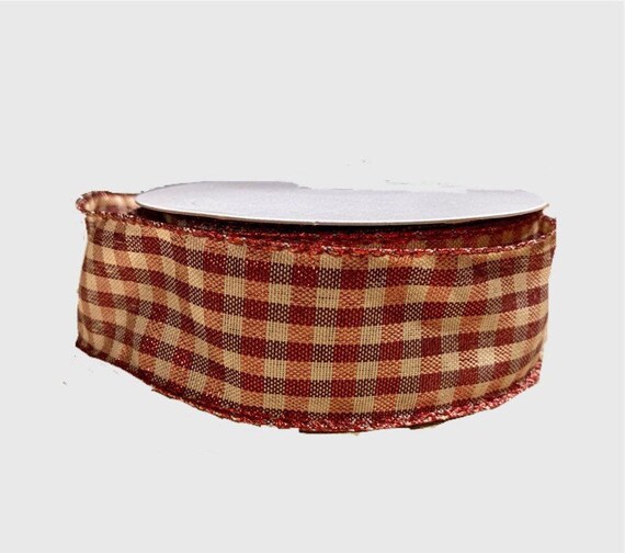 Burgundy Plaid Ribbon Fall Ribbon Bow Ribbon Plaid | Etsy