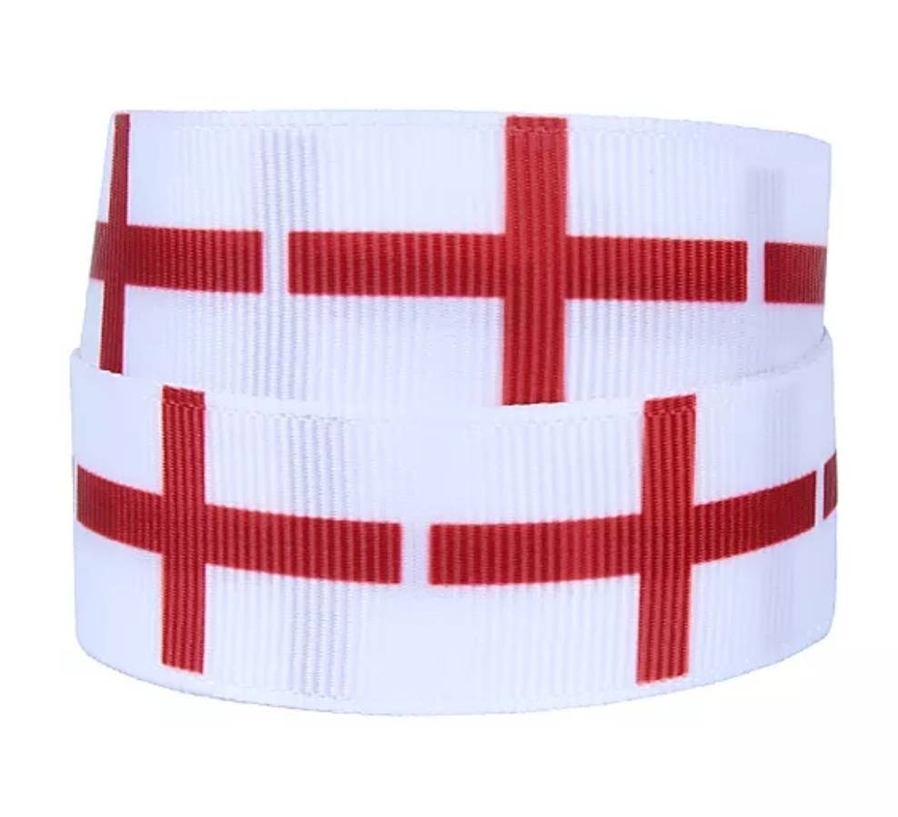 2 Metres England Flag | Ribbon | St George's Cross | 38mm | 75mm Width ...