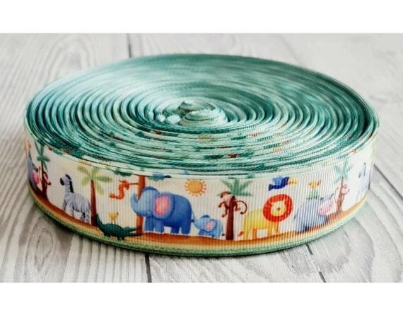 1 Metre Safari Animal Ribbon Elephant Lion 25mm 38mm - Etsy