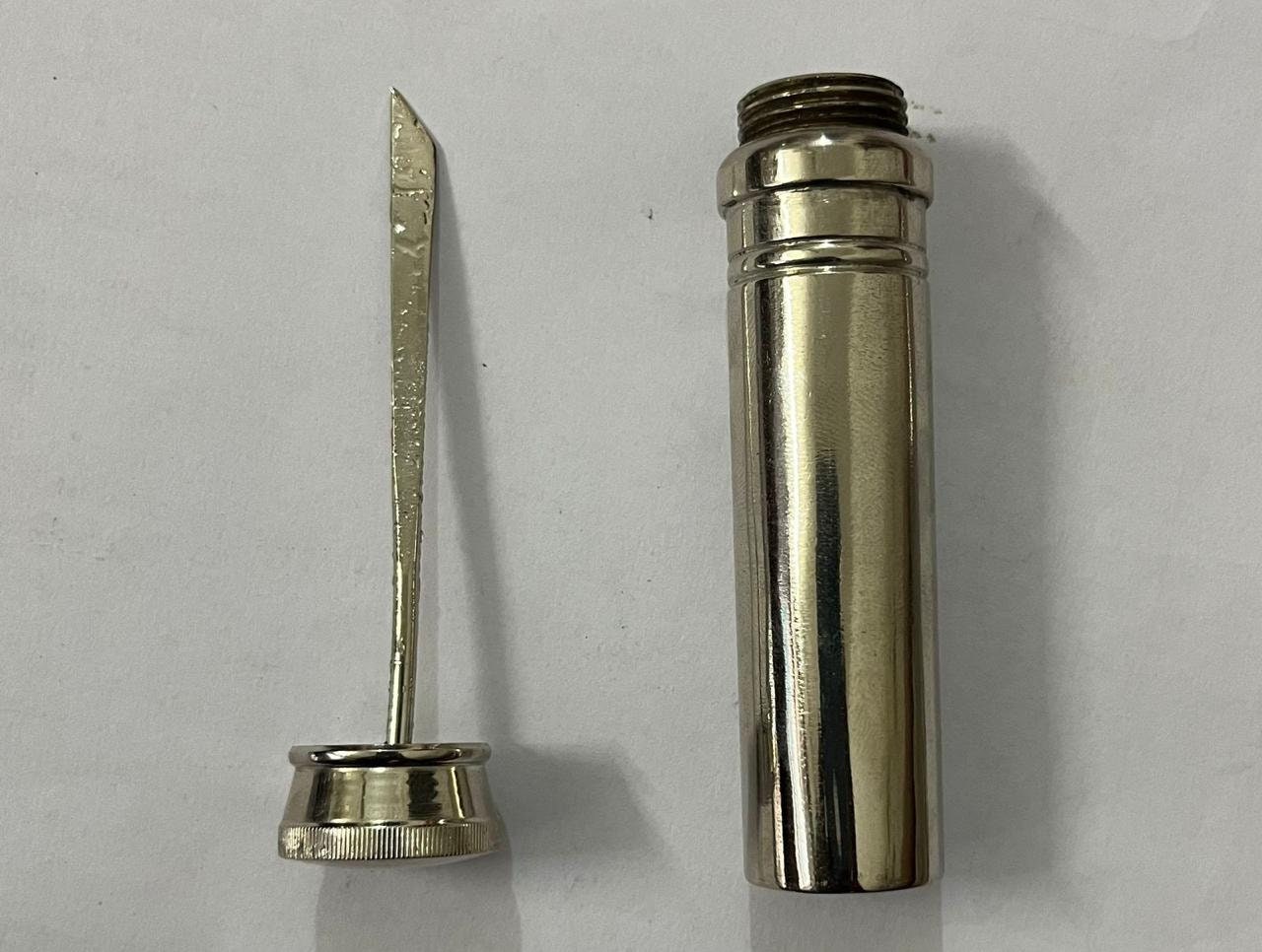 Victorian Style Miniature Brass Nickel Plated Gun Powder Big Round ...