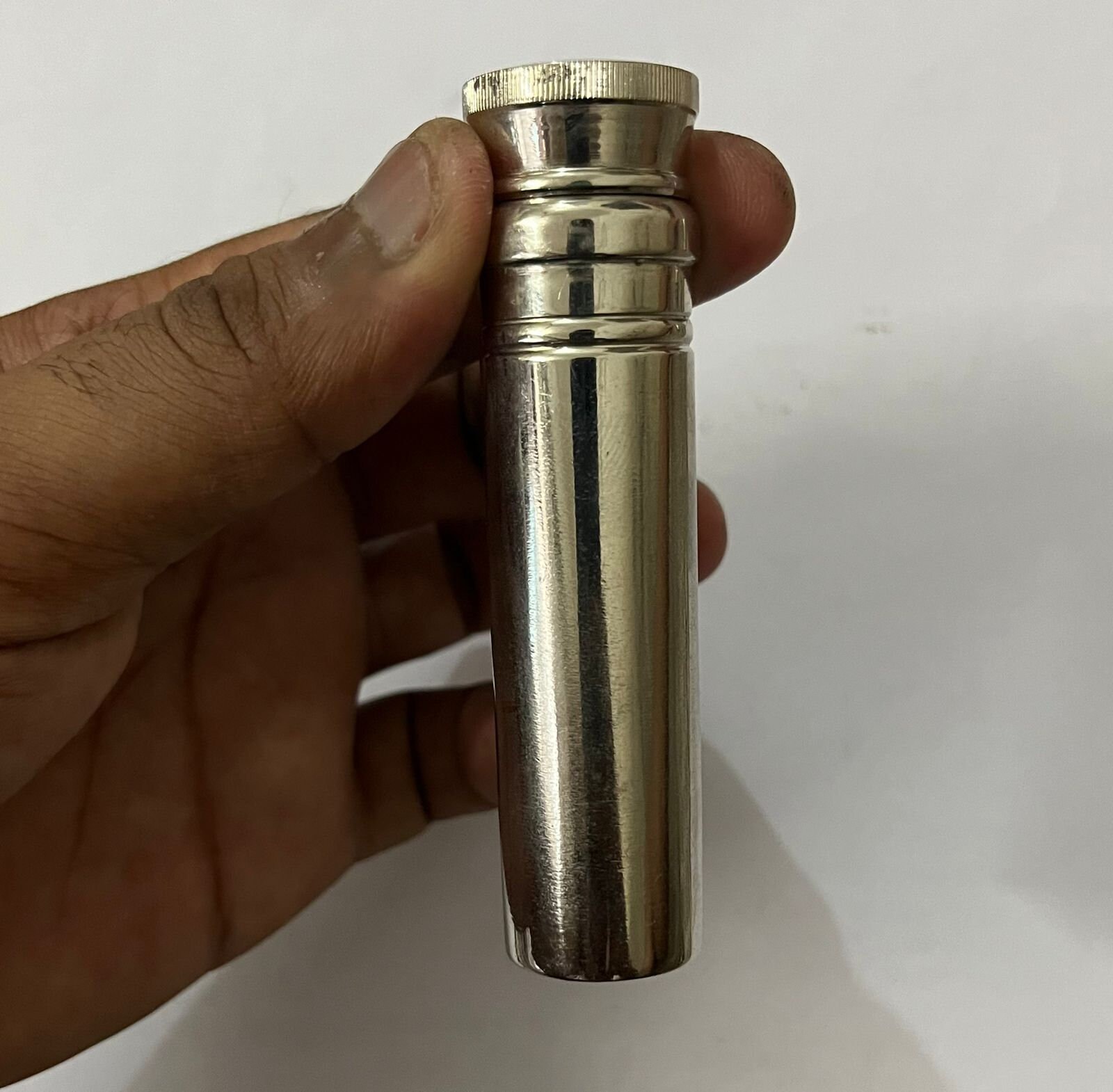 Victorian Style Miniature Brass Nickel Plated Gun Powder Big Round ...