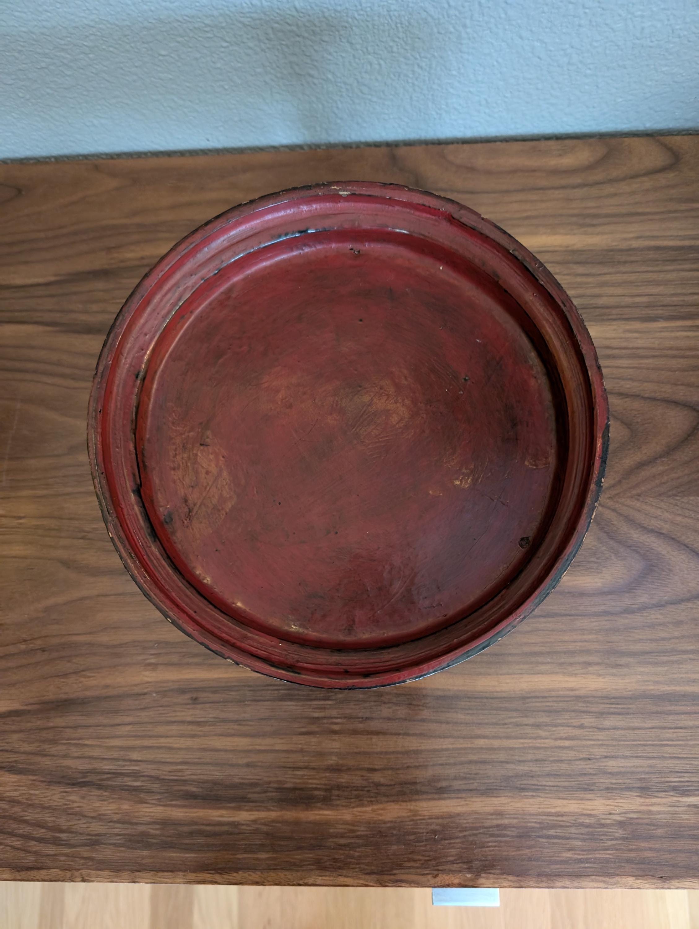 Antique Burmese Lacquer 3 Footed Tray - Etsy